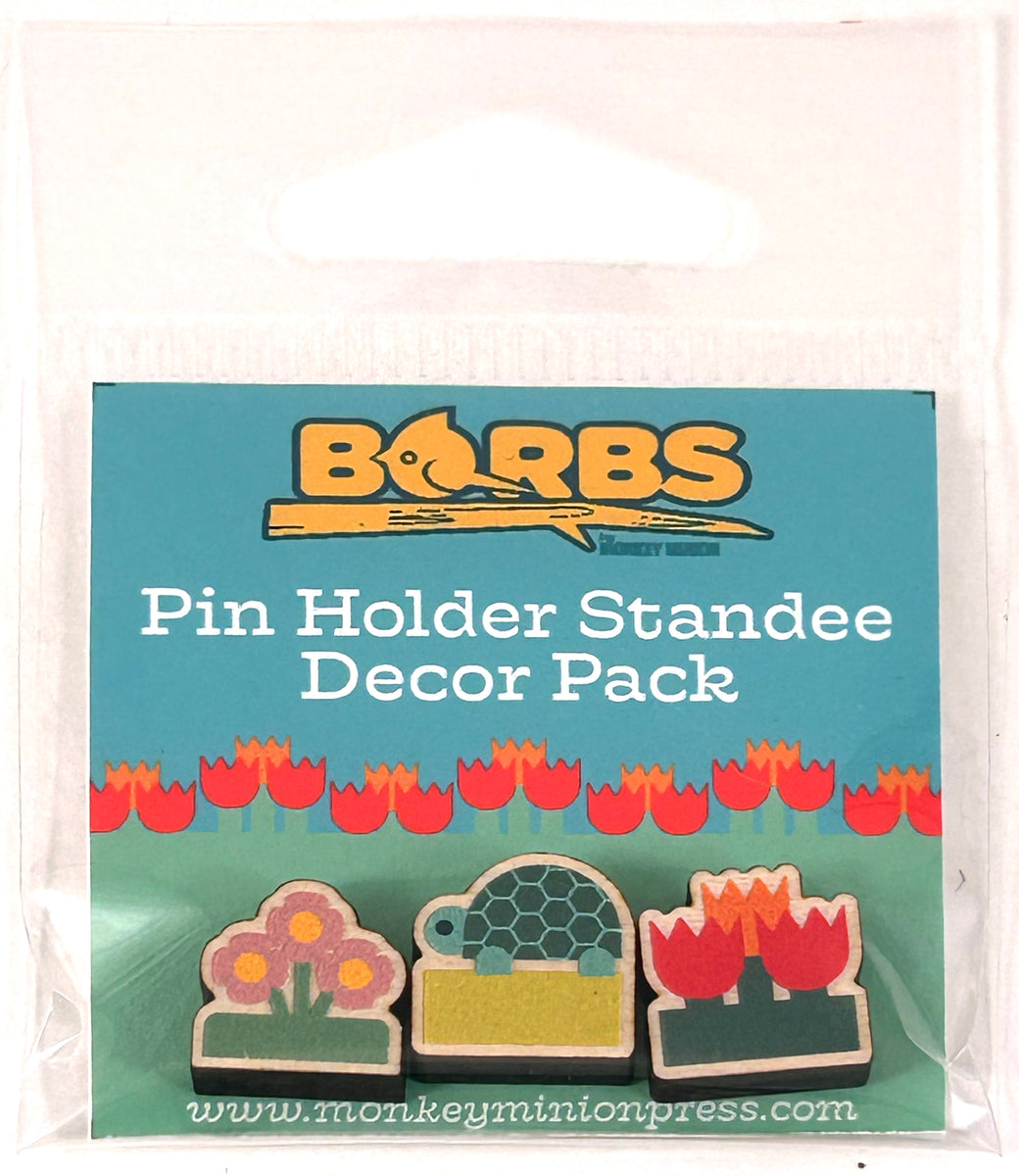BORBs Wooden Pin Holder Standee Decor Pack 2 (Peonies, Turtle, Tulips ...