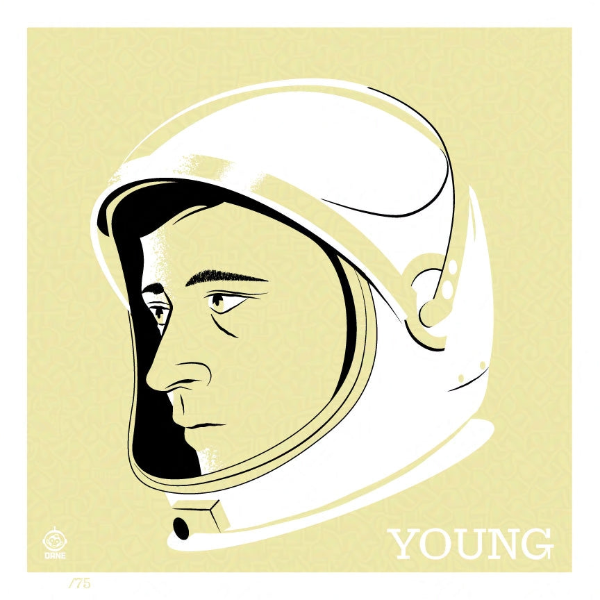 Astronaut John Young 4x4 Limited Edition Art Print – Monkey Minion