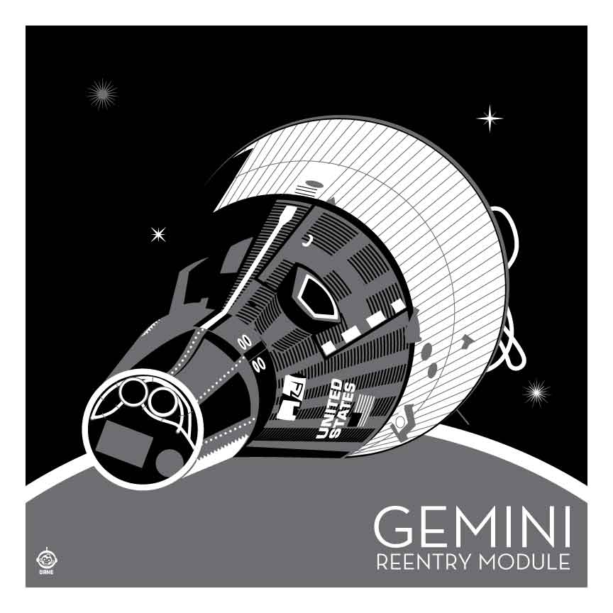 Gemini Reentry Module Probe - 10x10 Giclee Print – Monkey Minion
