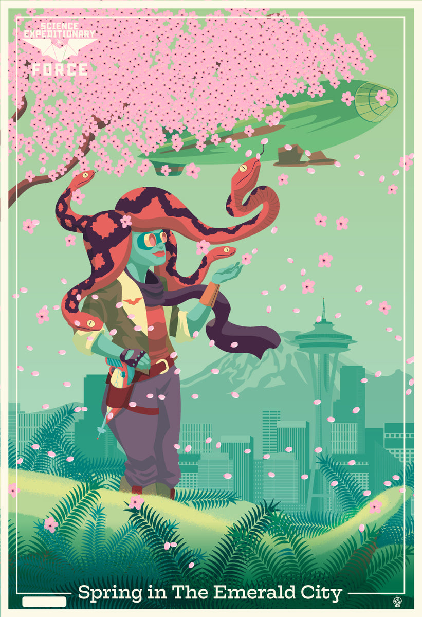 Spring in the Emerald City (Seattle) 13x19 Limited Edition Giclee Prin ...